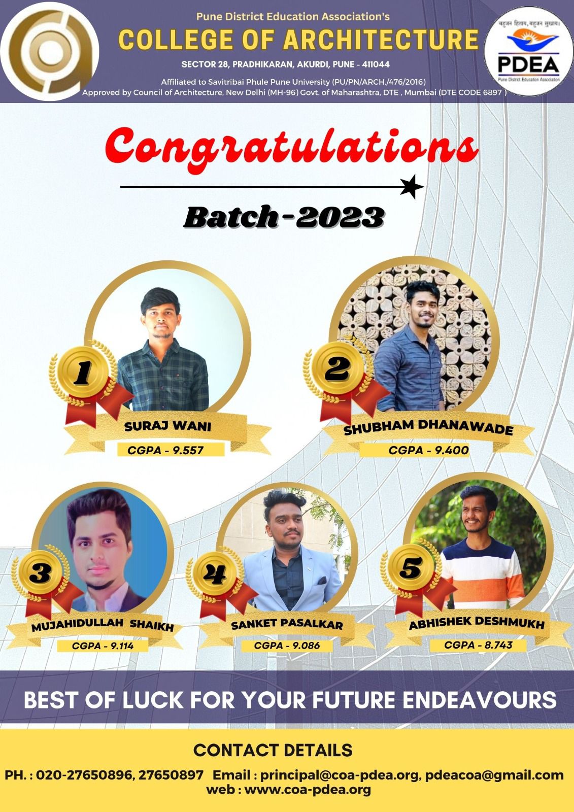 PDEA:: COA, Akurdi,Pune.