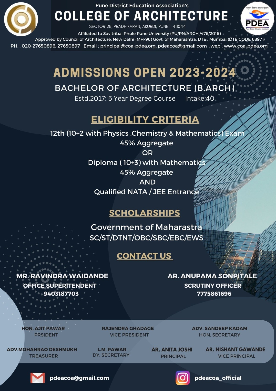 PDEA:: COA, Akurdi,Pune.